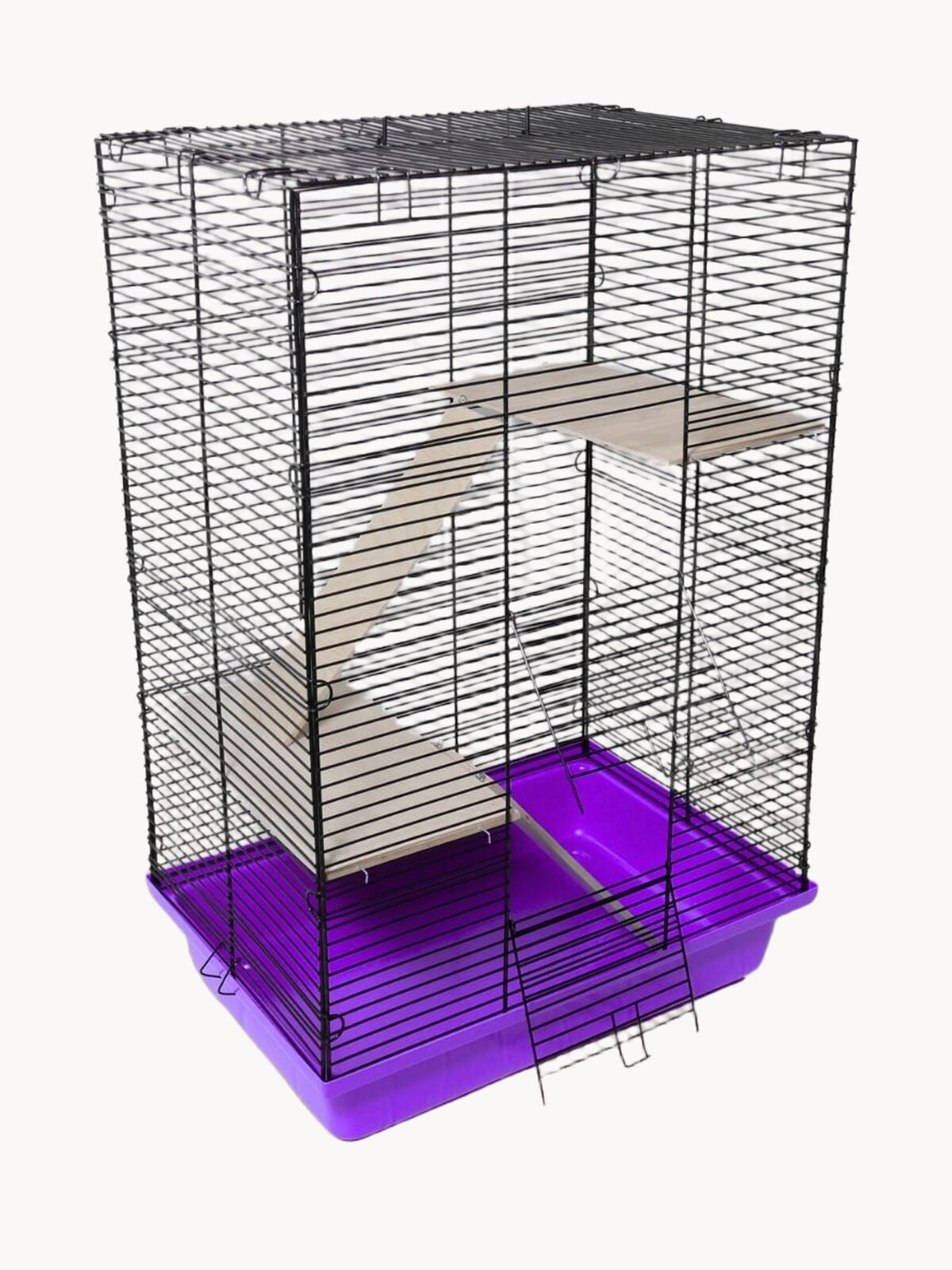 Клетка для шиншилл, крыс, грызунов DogiDom, размер 58х40х90 см, фиолетовый