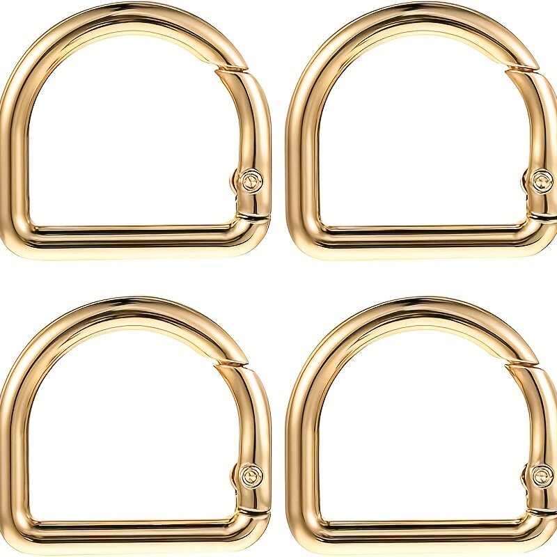 Пружинная D-образная пряжка, 4 шт, золотистая, для сумок и ремней