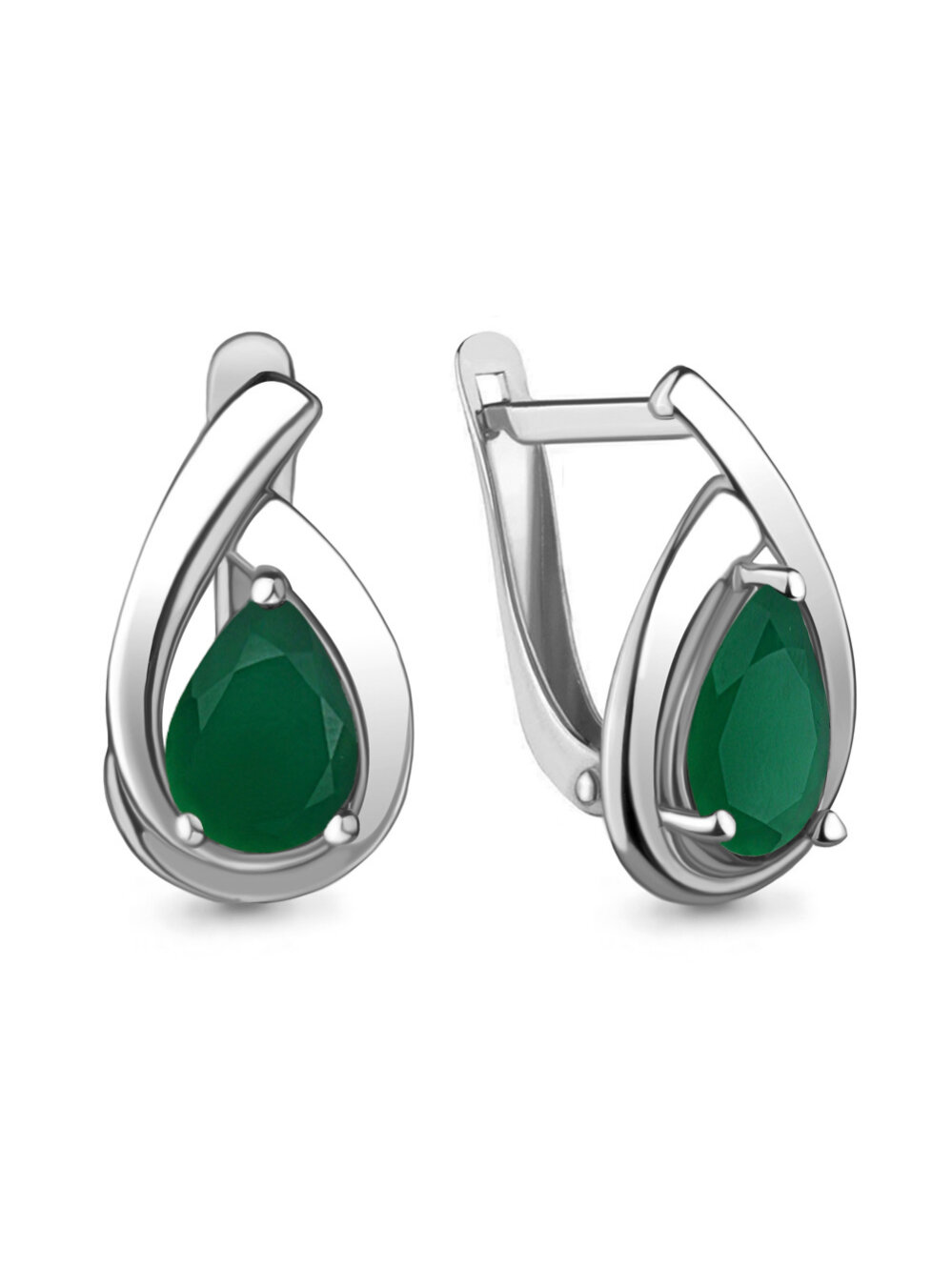 Серьги, серебро, 925 проба, агат