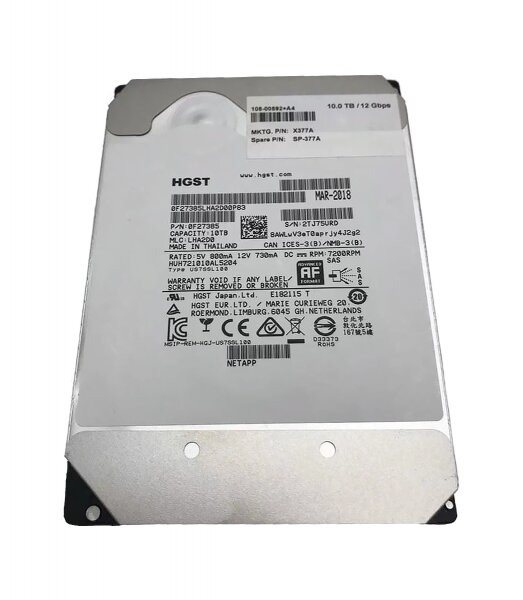 Жесткий диск NetApp X377_HLBRE10TA07 10TB SAS 3.5" HDD