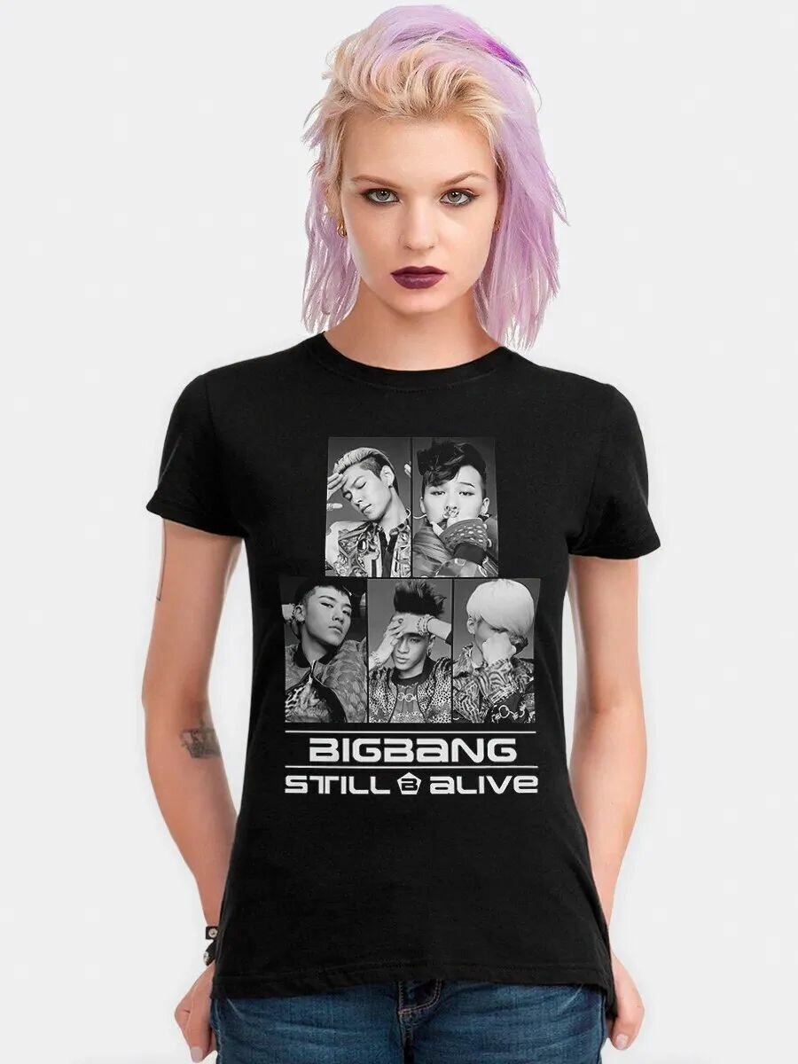 Футболка Design Heroes Big Bang / K-Pop / Женская черная 3XL