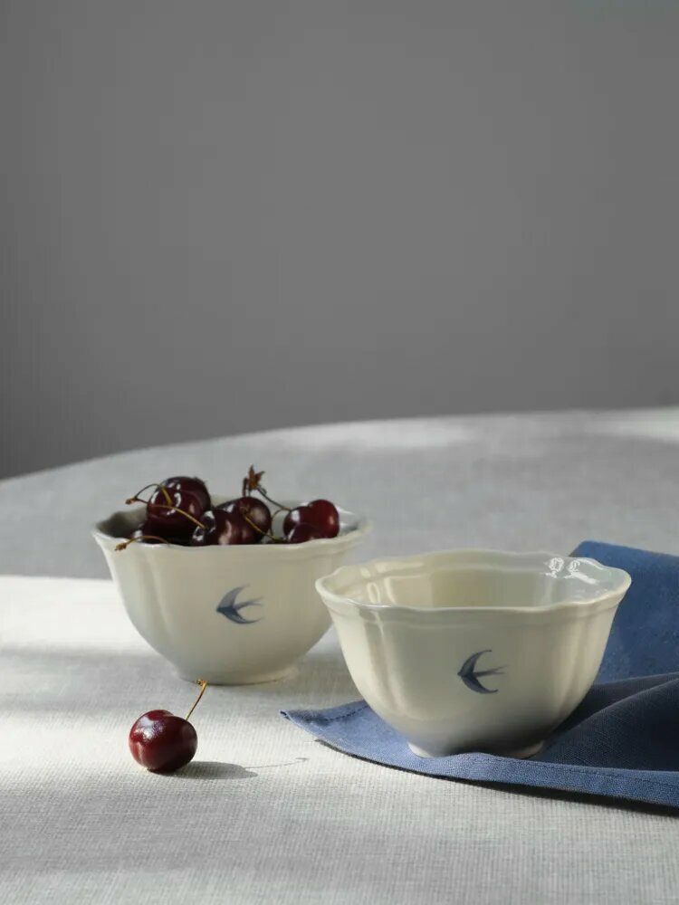 Высококачественный набор из 2 предметов, бытовая керамика в стиле ретро "ласточка", набор чаш из 2 предметов