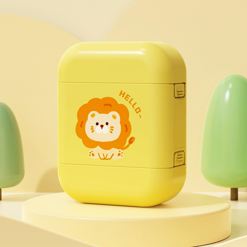 Печать именная "Маленький лев", двусторонняя, желтая, для детской одежды