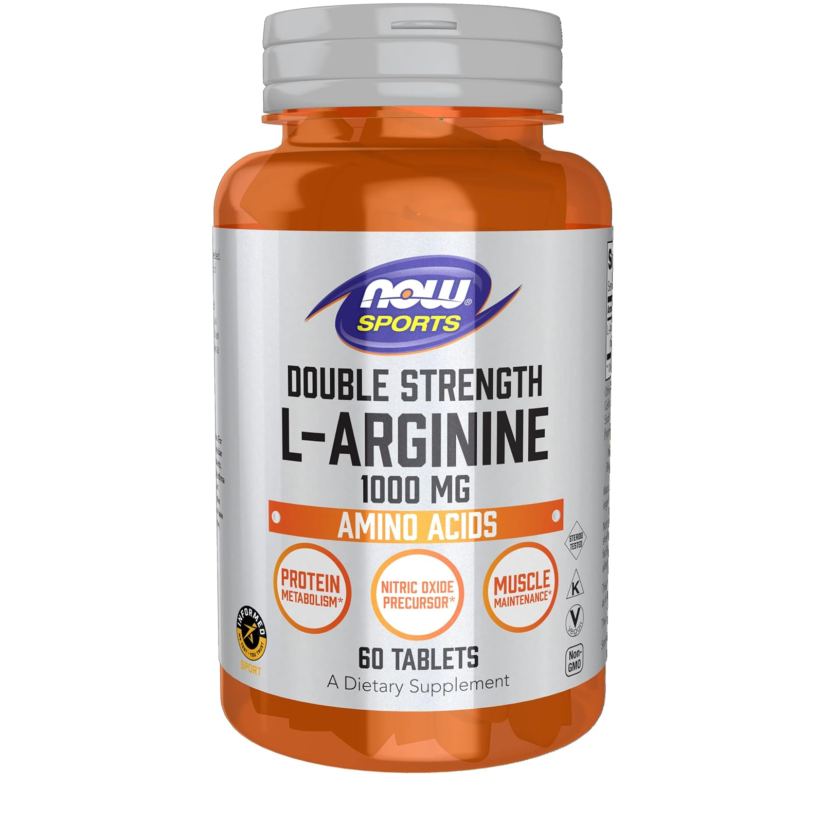 Аргинин, 1000 мг, L-arginine, NOW Foods, 60 таблеток, пампинг, выработка гормона роста