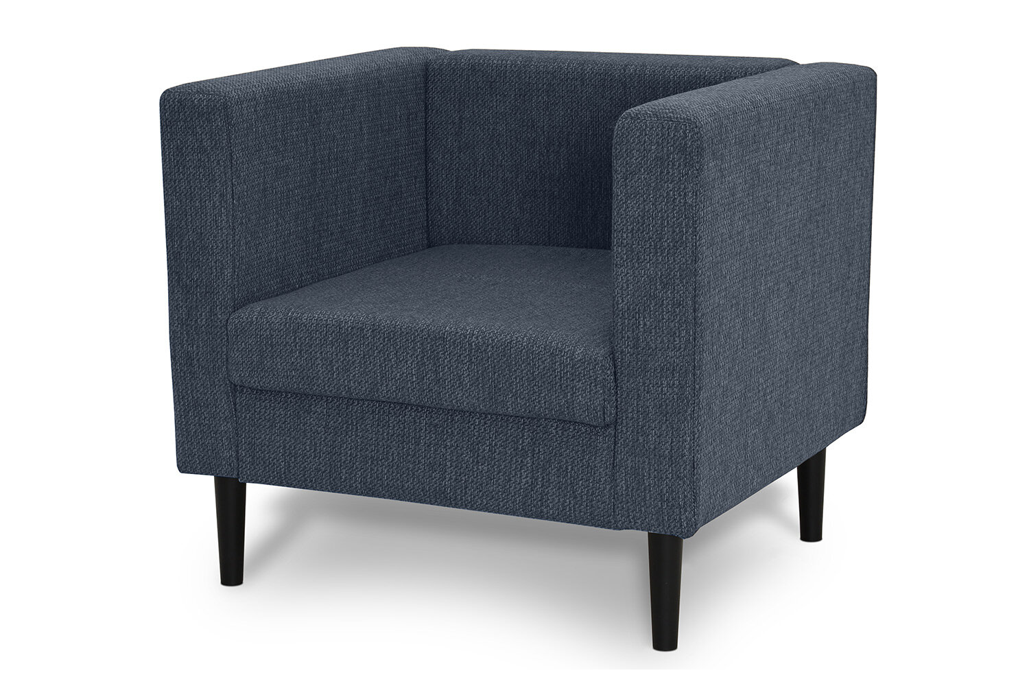 Кресло с подлокотниками Куб 70х63х63 см, обивка рогожка, цвет синий