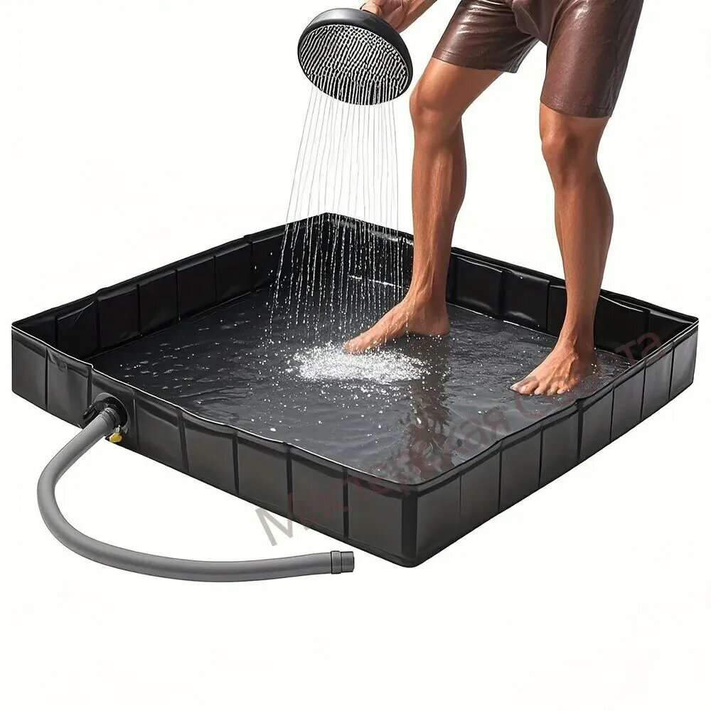 Портативный поддон для душа, мгновенный слив, черный, матовый
