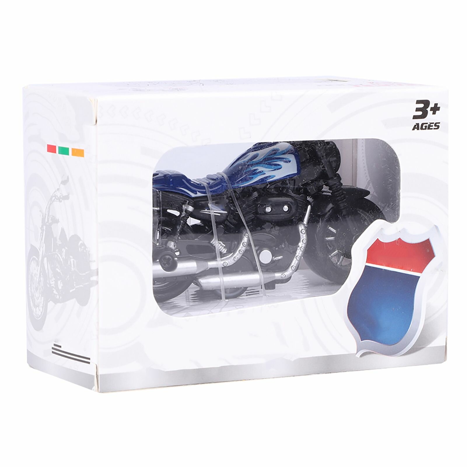 Игрушечная модель мотоцикла из сплава с высокой степенью моделирования для детей, игрушка с откатным автомобилем (синий)
