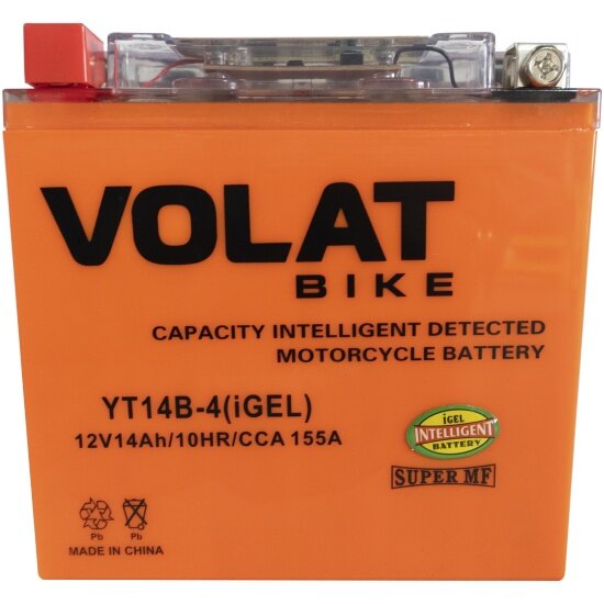 Аккумулятор Volat , 150x70x150, прямая полярность, 14 Ач, YT14B-4(iGEL)