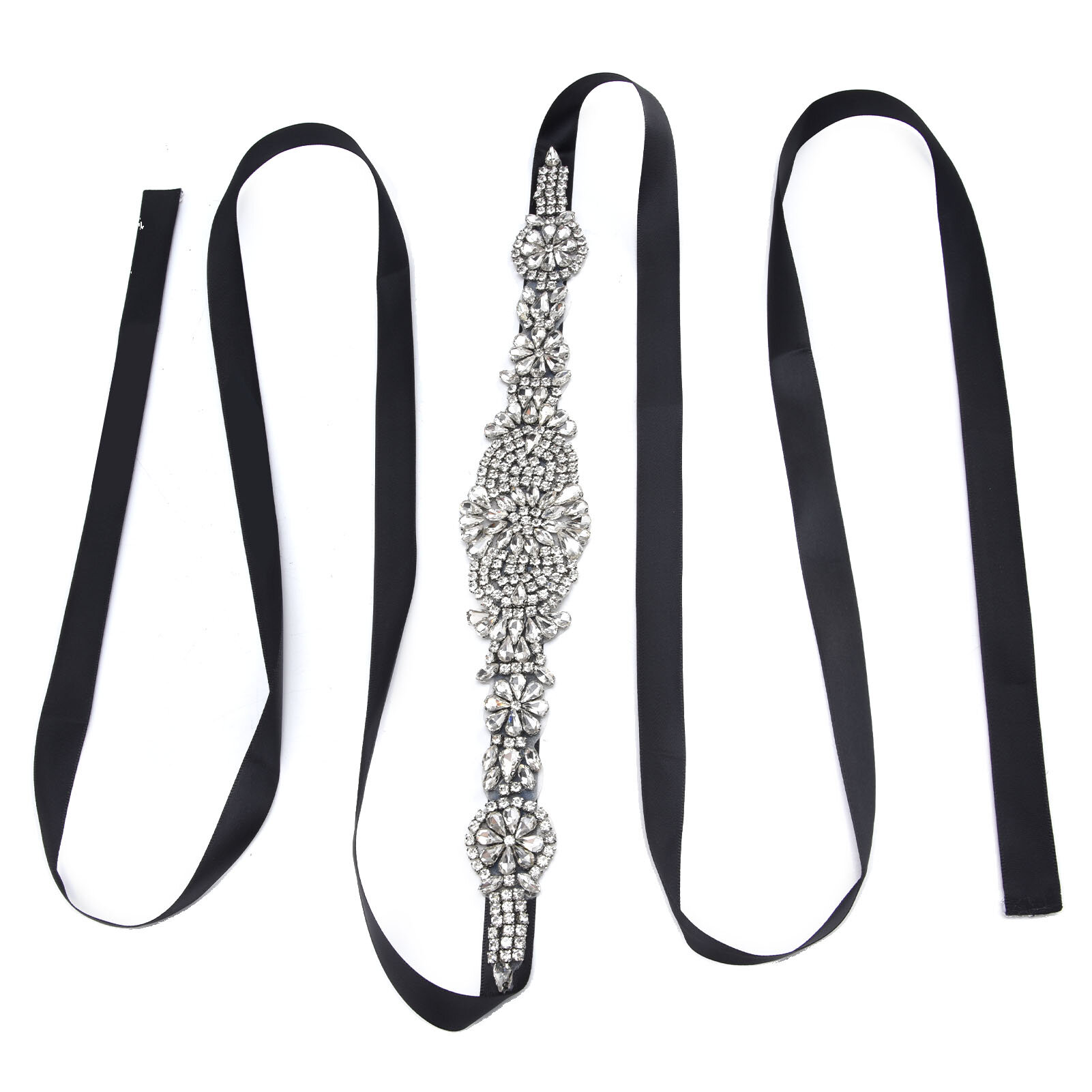 Пояс для свадебного платья со стразами, элегантный пояс, аксессуары для одежды для невесты, подружки невесты, черный