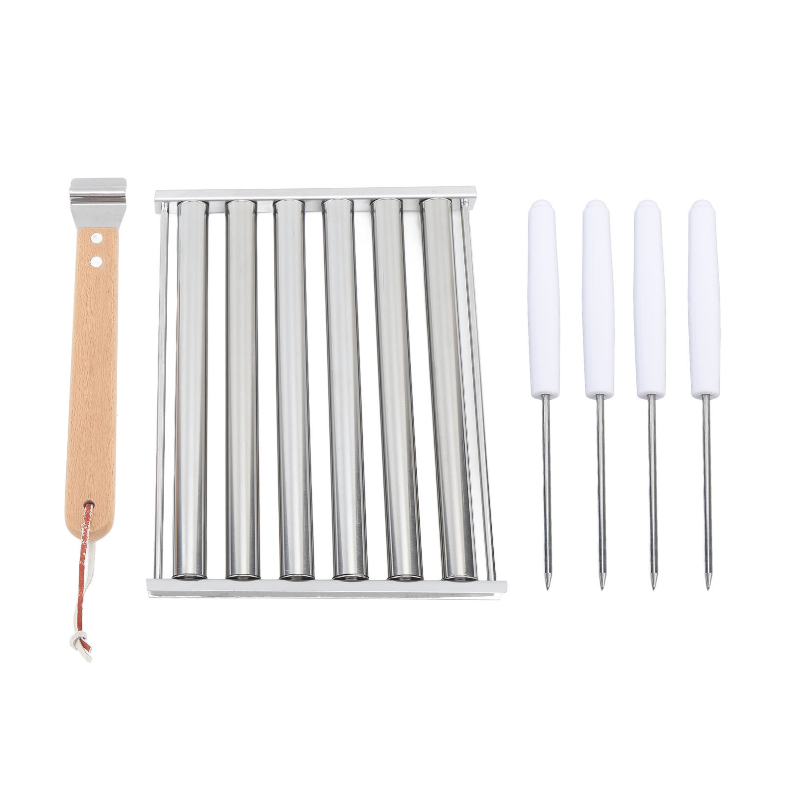 Съемная пароварка из колбасы из колбасы из нержавеющей стали с дополнительной длинной ручкой 4 шампуры 6 палочки дизайн барбекю инструменты l