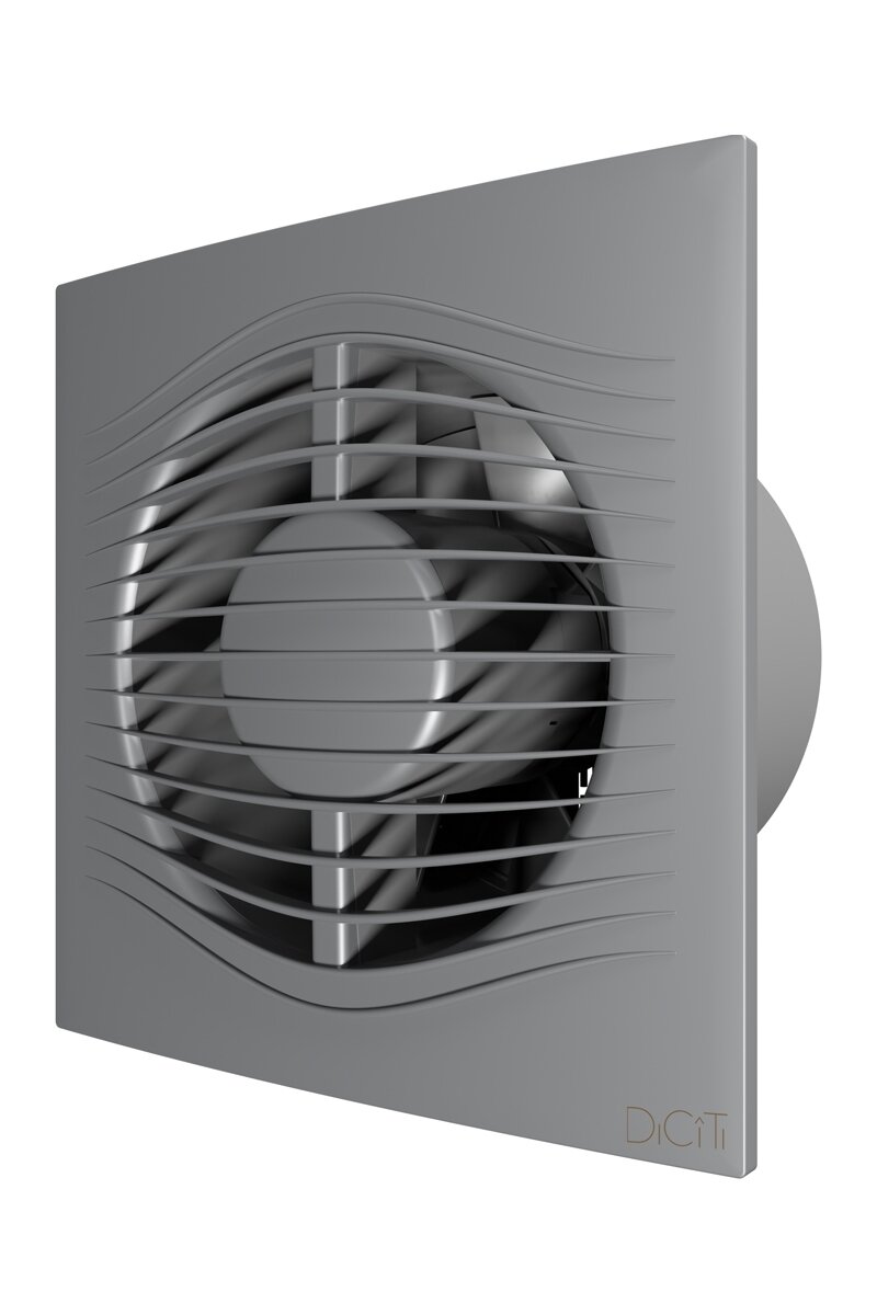 Вентилятор накладной SLIM D125 обр. клапан Gray metal DICITI