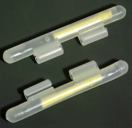 Светлячки рыболовные Ocean Sun-L с клипсами 2.7-3.2mm в упаковке 2шт диаметр 5.0 x 49mm желтый цвет видимость 30м