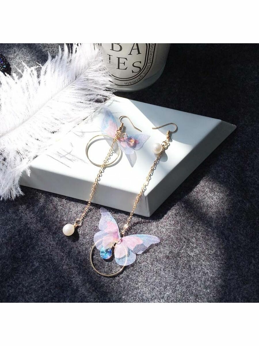 Серьги Корея асимметрия крылья ангела, кресты, сердечки бант — отзывы ...