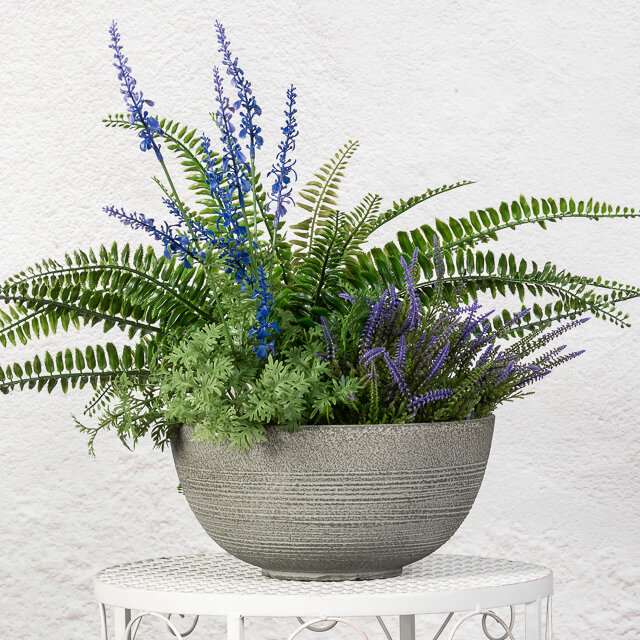 Декоративное кашпо Ричмонд 25*12 см серое, пластик, Edelman, 1054826