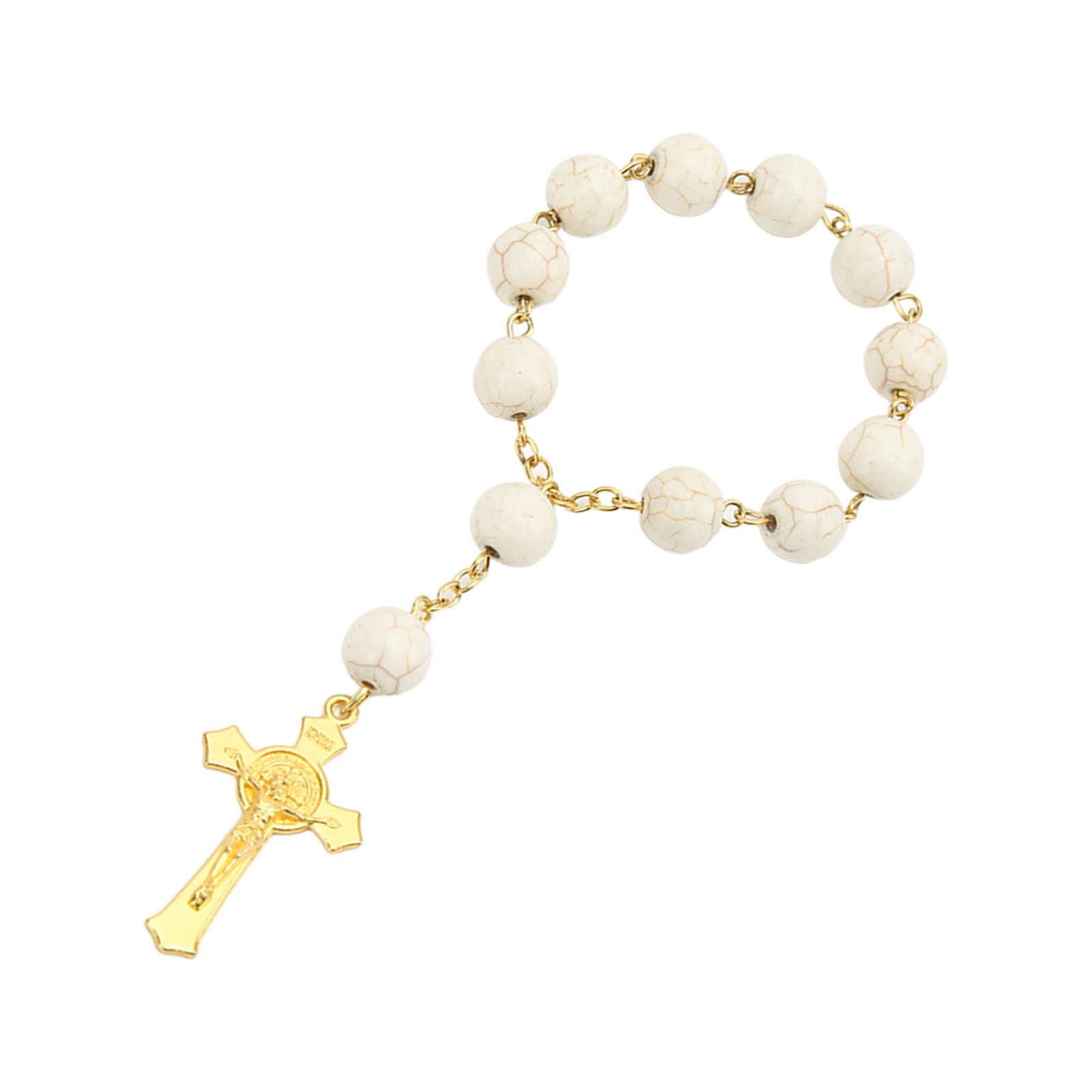 Автомобильные подвесные четки, полировка, изысканные портативные четки с крестом, автомобильные четки для украшения, белые