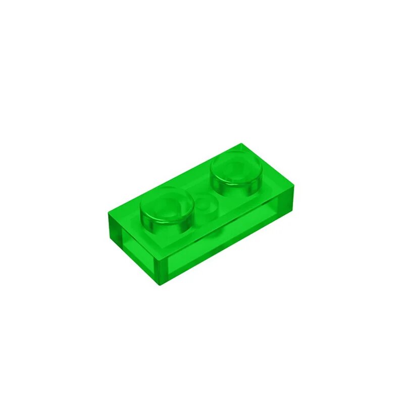 Пластина LEGO 1x2 изумрудный (48-trans green)