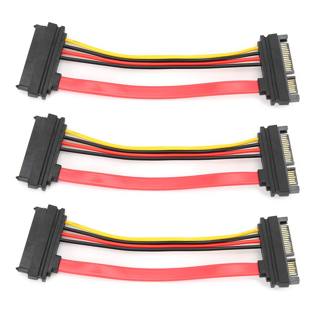 3PCS SATA 29p Женский до SATA 22p Мужской пластиковый пластиковый кабель с жестким диском для дома с использованием