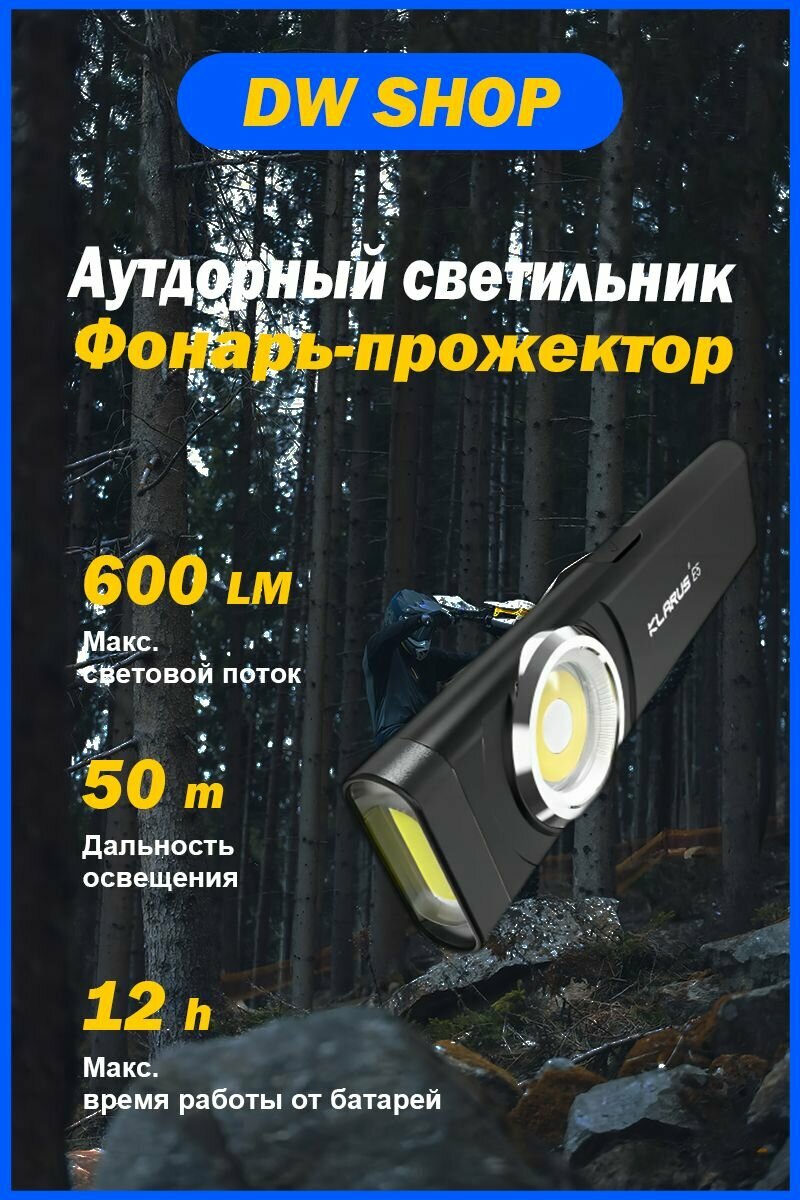 EDC-фонарик 600 люмен с двойным светом и Type-C компактный, водонепроницаемый (IPX4), 12 часов работы! Для кемпинга, авторемонта и ЧС! Магнитный хвост + стробоскоп! серый металлик=v=