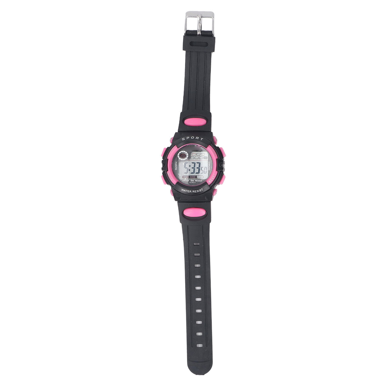 Pink Small Kids Digital Sports Watch 30 м В водонепроницаемых светодиодных наручных часах с секундомом часами и будильными часами 12 часов/24 часа системы Светодиодная подсветка для мальчиков и девочек в возрасте 3–7