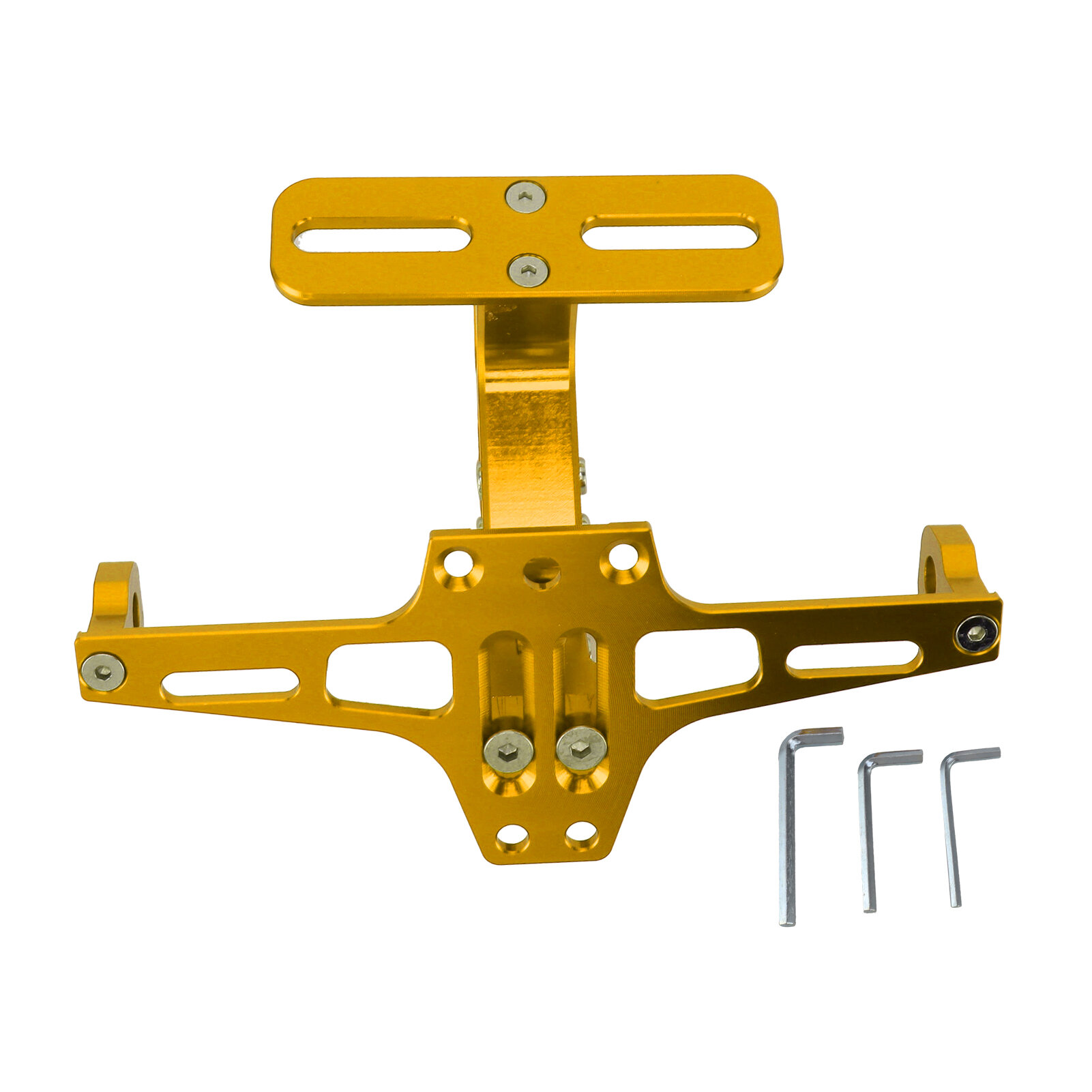 Кронштейн номерного знака мотоцикла с ЧПУ из алюминиевого сплава, регулируемый, золотой, универсальный