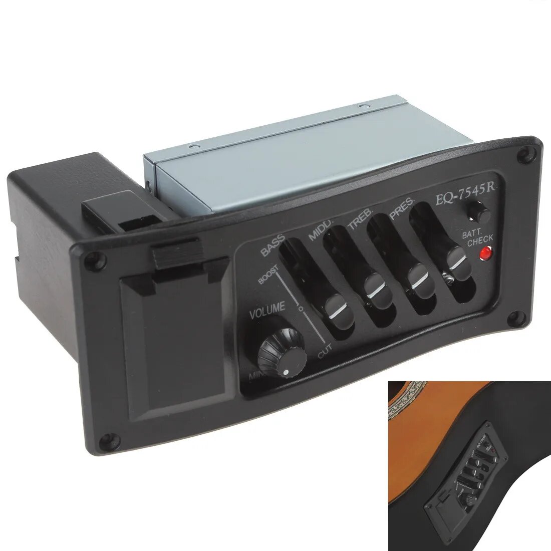 4-полосный эквалайзер 7545, пьезопредусилитель, эквалайзер, тюнер для акустической гитары Comp, гитарный звукосниматель