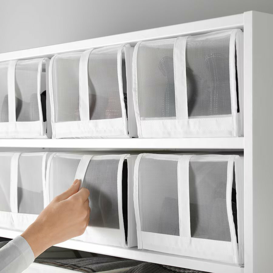 Набор коробок для обуви икеа скубб, IKEA SKUBB, полиэстер, складные, 16x22x34 см, 4 шт, белые ZY