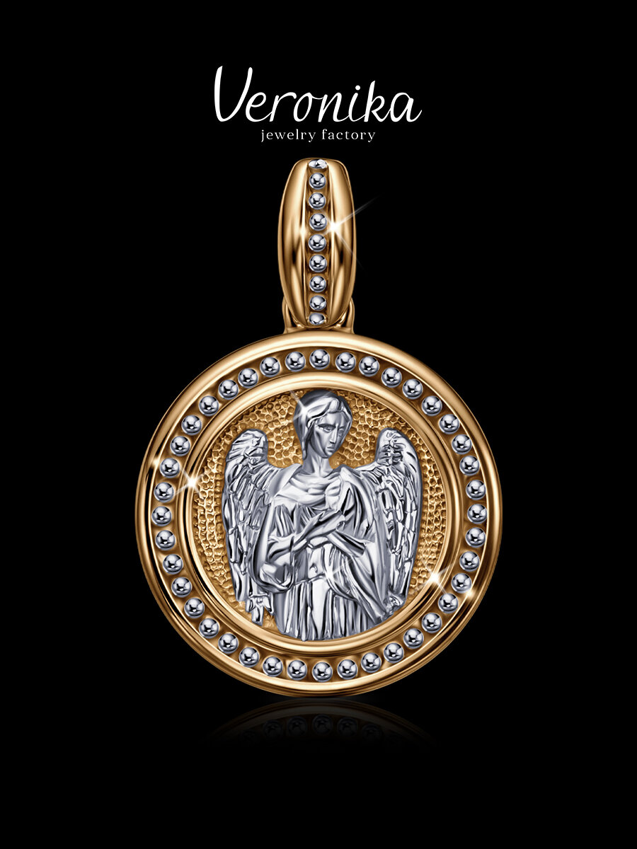 Крестик Veronika, серебро, 925 проба, золочение