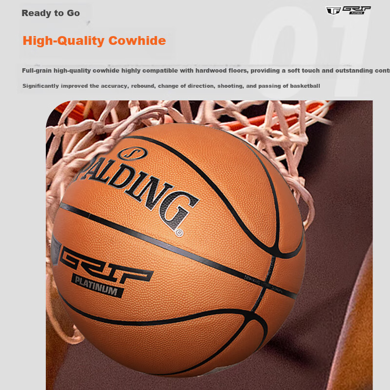 SPALDING Genuine Leather Indoor Competition Basketball Size 7 78-031Y