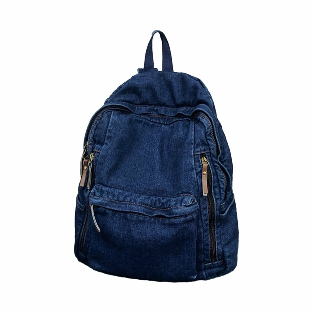 Ретро джинсовый рюкзак с большим объемом для подростков