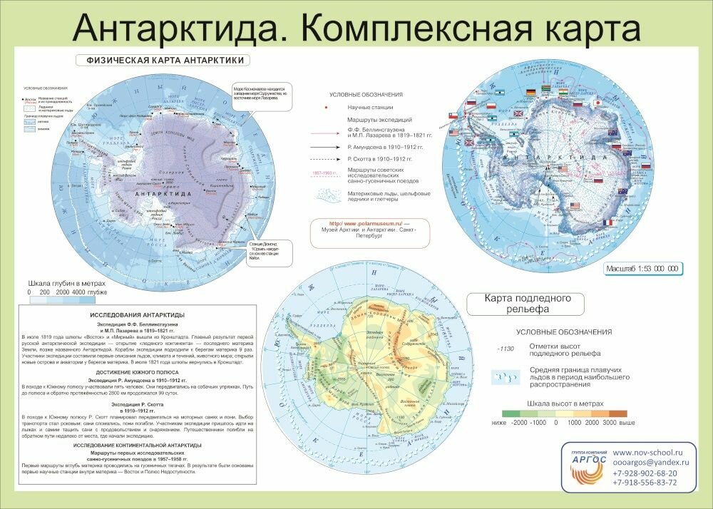 Антарктида. Комплексная карта 7 класс