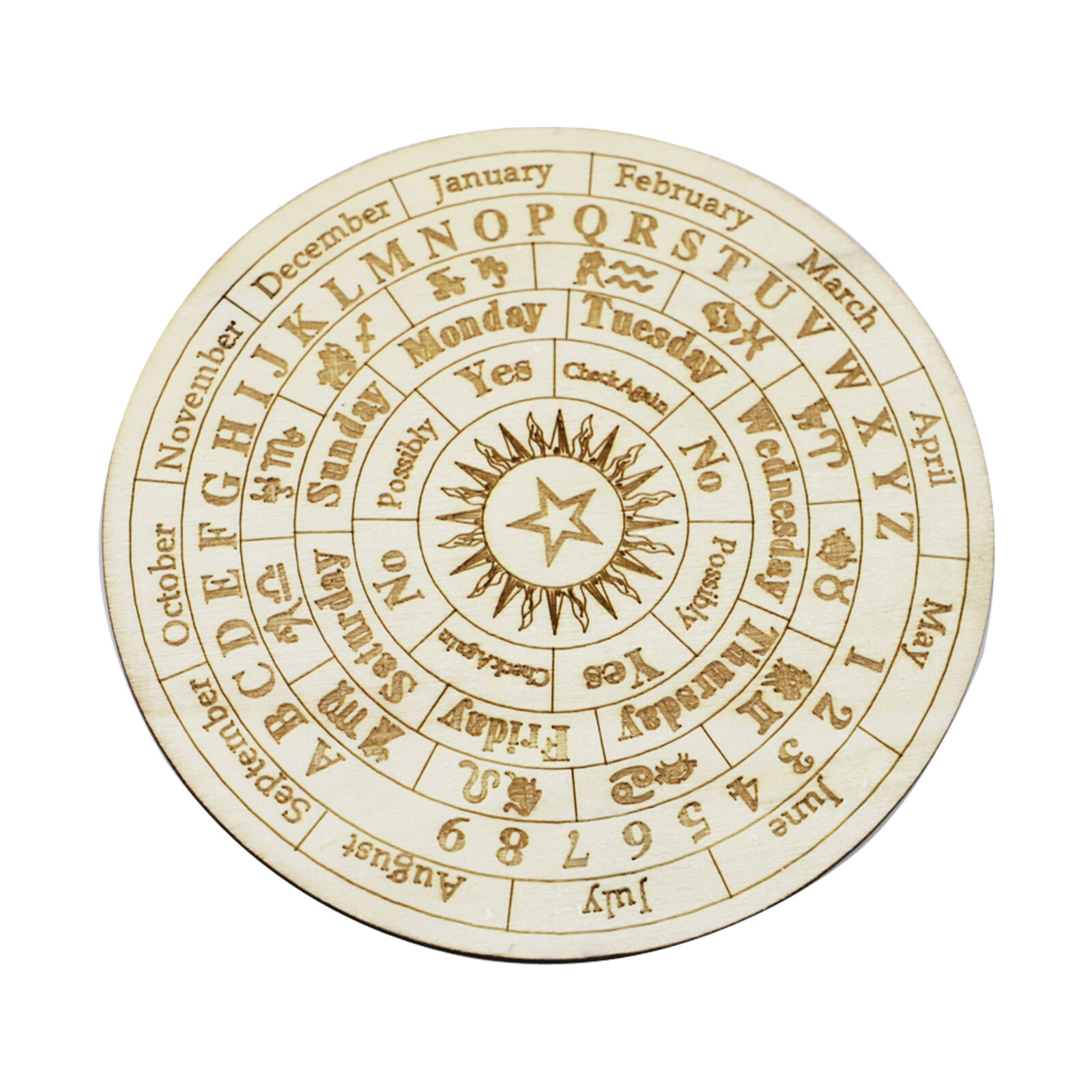 Звездный маятник Деревянная доска для биолокации Круглая метафизическая доска сообщений Доска для колдовства Викканский алтарь Набор для начинающих ведьм