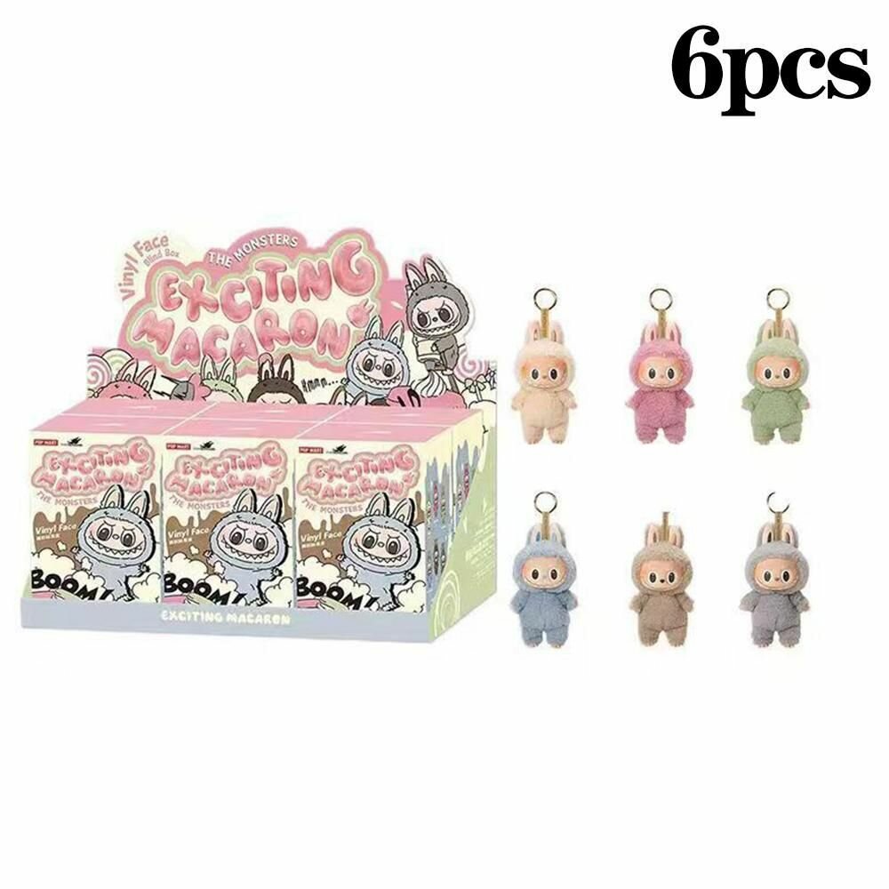 Labubu Плюшевая кукла Лабубу, бьющееся сердце, макарон, слепая коробка, виниловое лицо, модная игровая фигурка, подарок