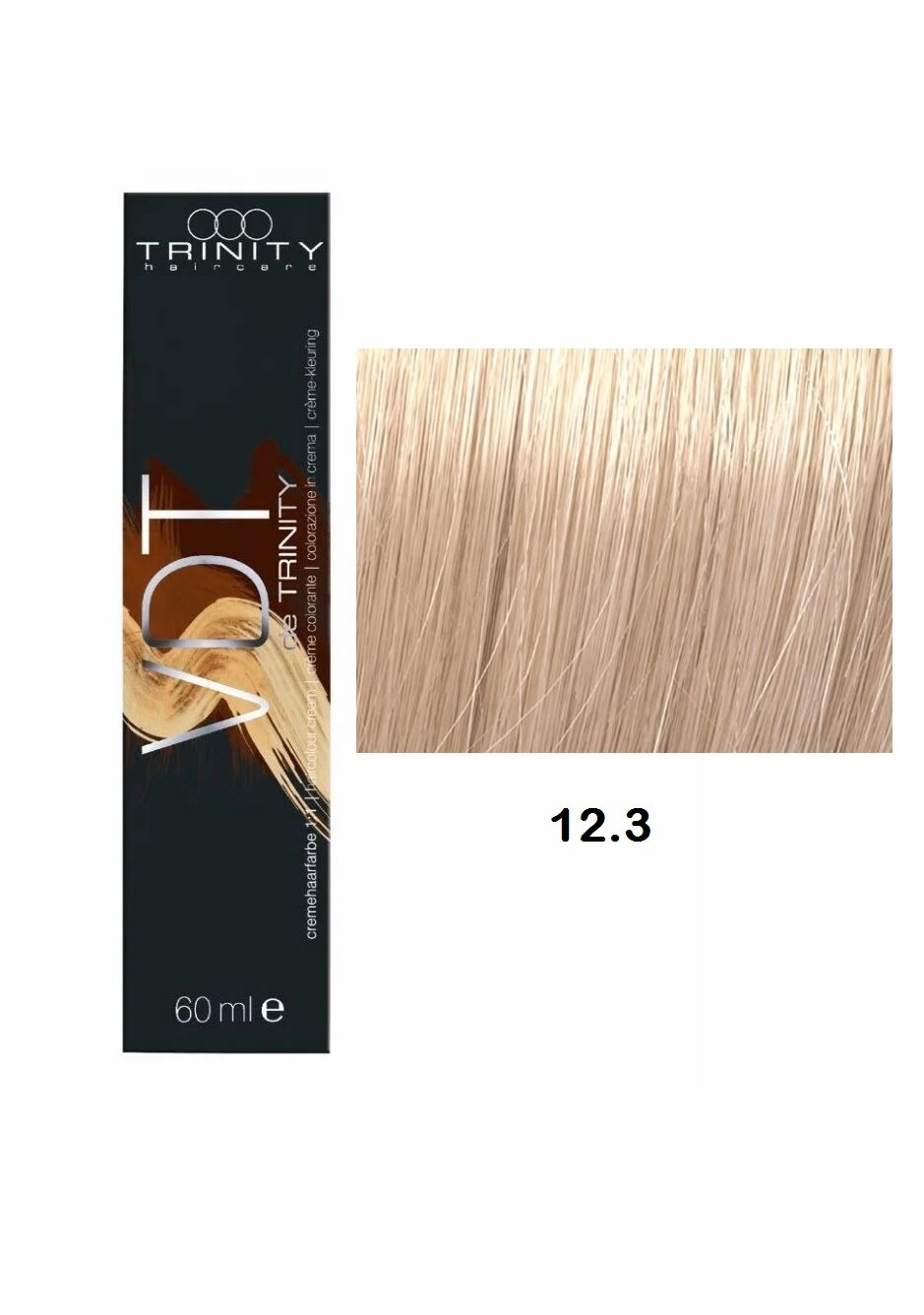 Trinity VDT Стойкая краска для волос 60 мл - VDT 12.3 ultrablond gold Ультра светлый блонд золотистый