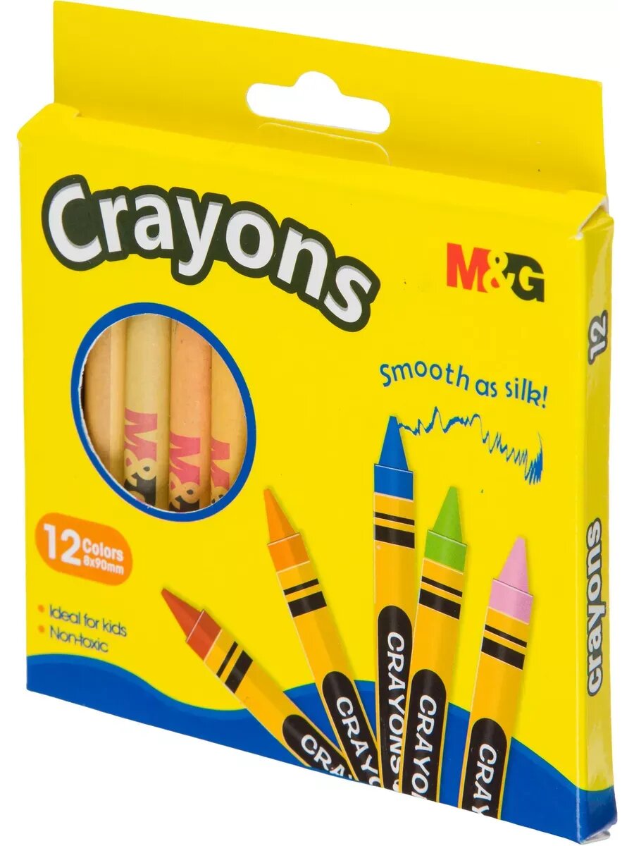 Восковые мелки для рисования, 12 шт