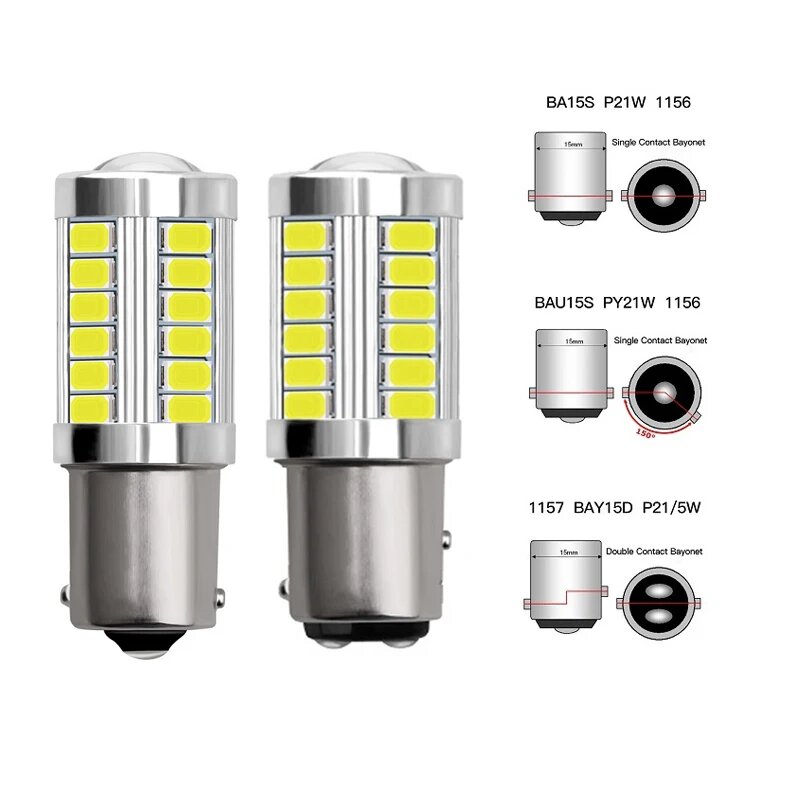 2 шт. LED 1156 BAY15D задние лампы, Yellow, 1157 BAY15D