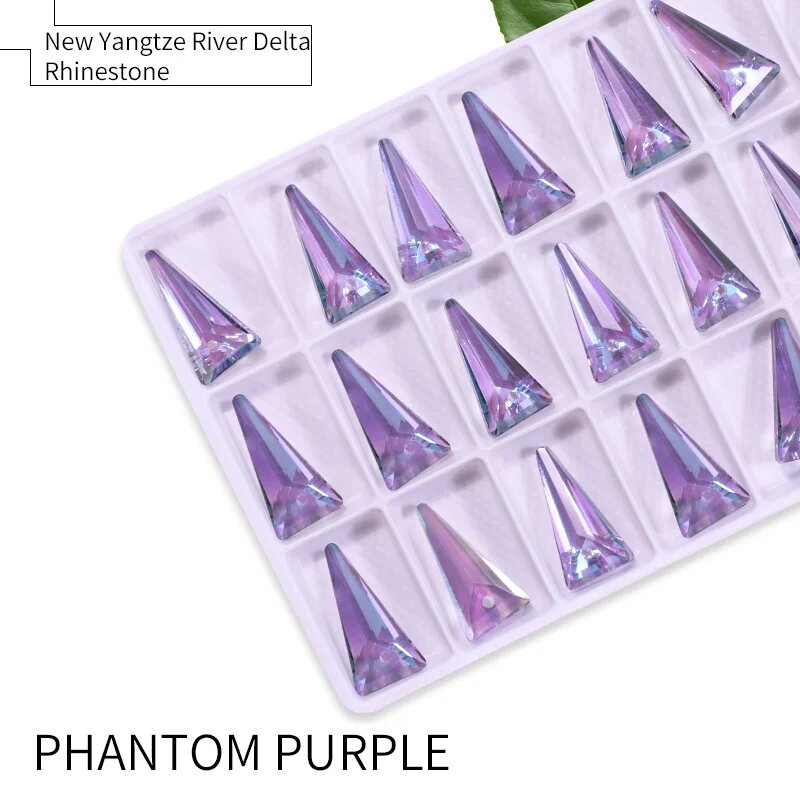 20 шт. фиолетовые треугольные стразы Phantom Purple, 09