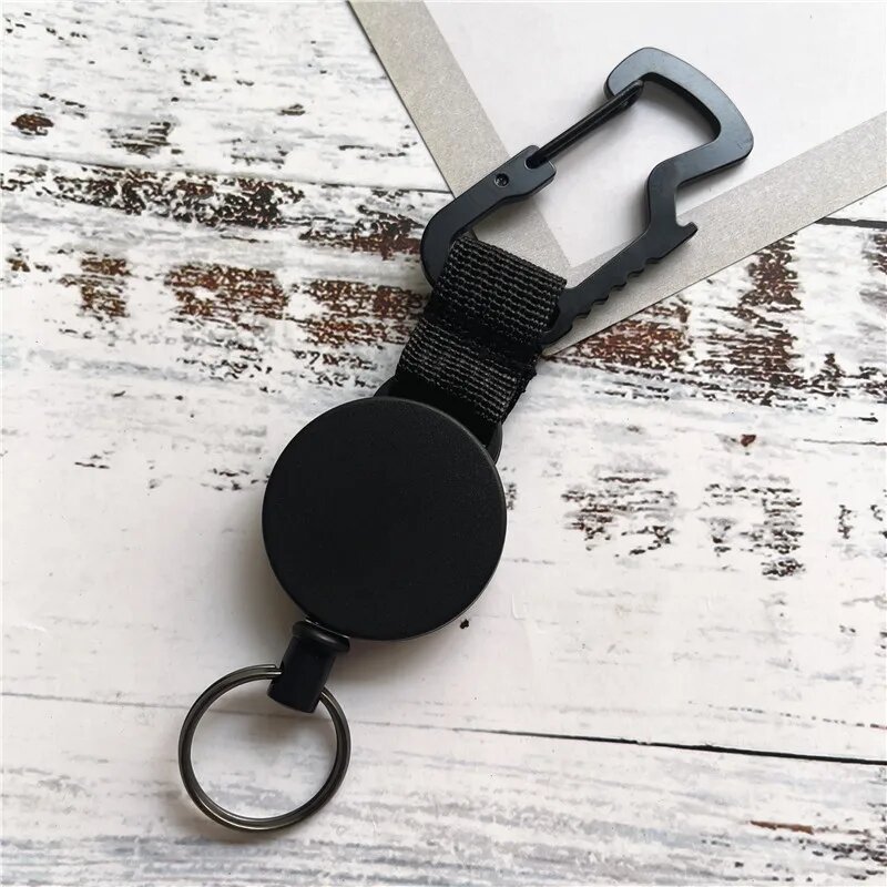 Выдвижной брелок для ключей, катушка для бейджа из нержавеющей стали, высокоэластичный держатель для бейджа, карабин, удостоверение личности сотрудника, аксессуары премиум-класса