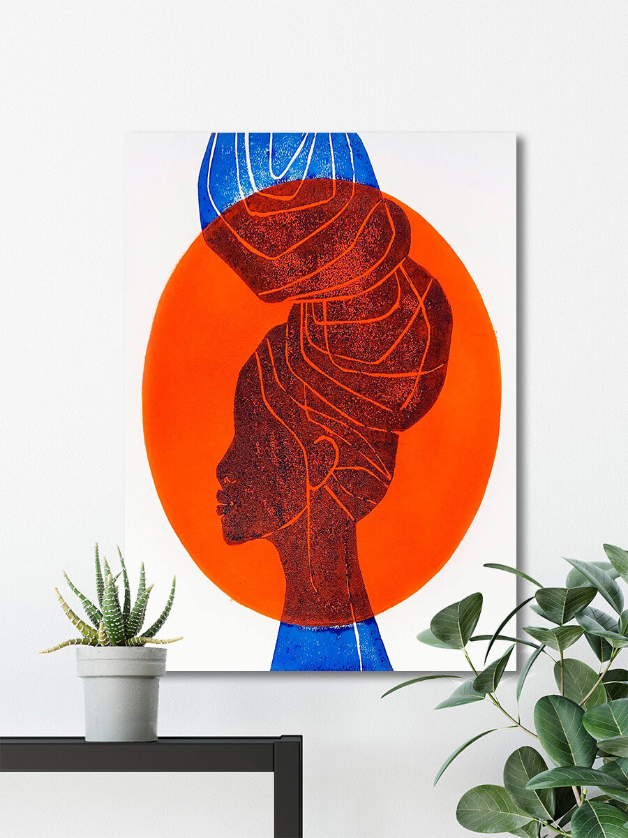 Лицо девушки / картина абстракция / в современный интерьер, модерн, 20х30 см.