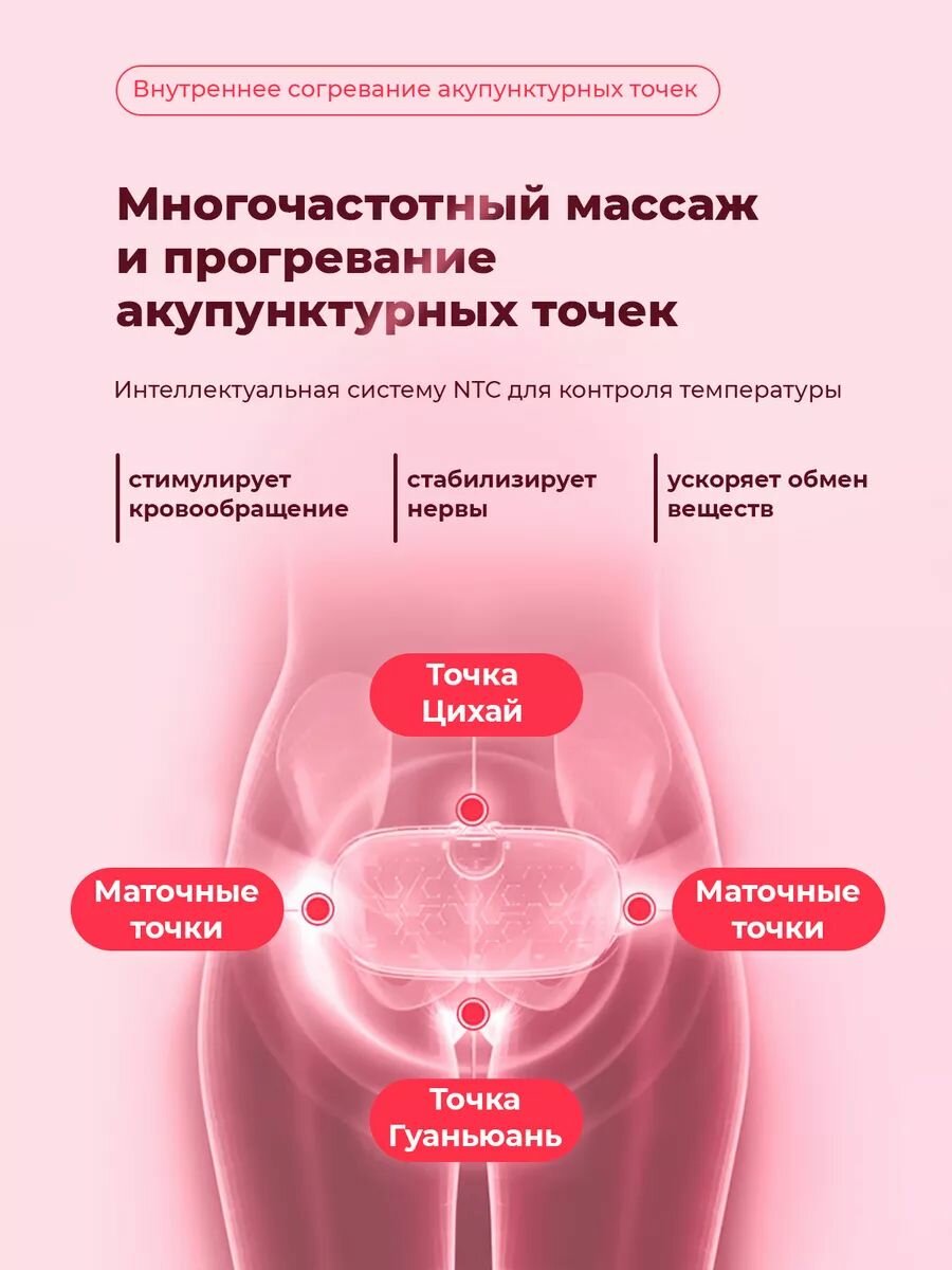 Грелка с массажером при болях в животе и спине при месячных