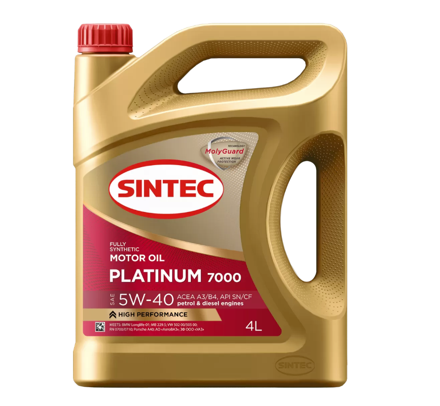 Масло моторное синтетическое sintec "platinum 7000 5w-40", 4л