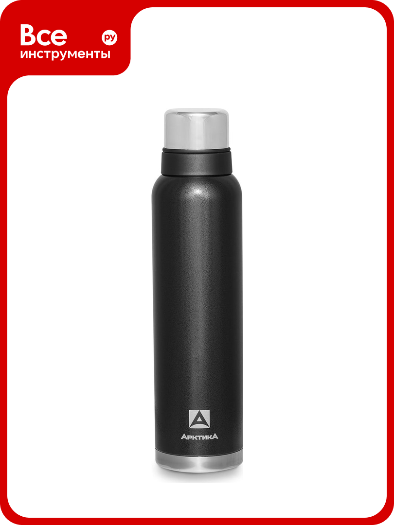 Термос Арктика 106-1600-BK, для чая, с узким горлом, 1.6л, сталь/пластик, черный