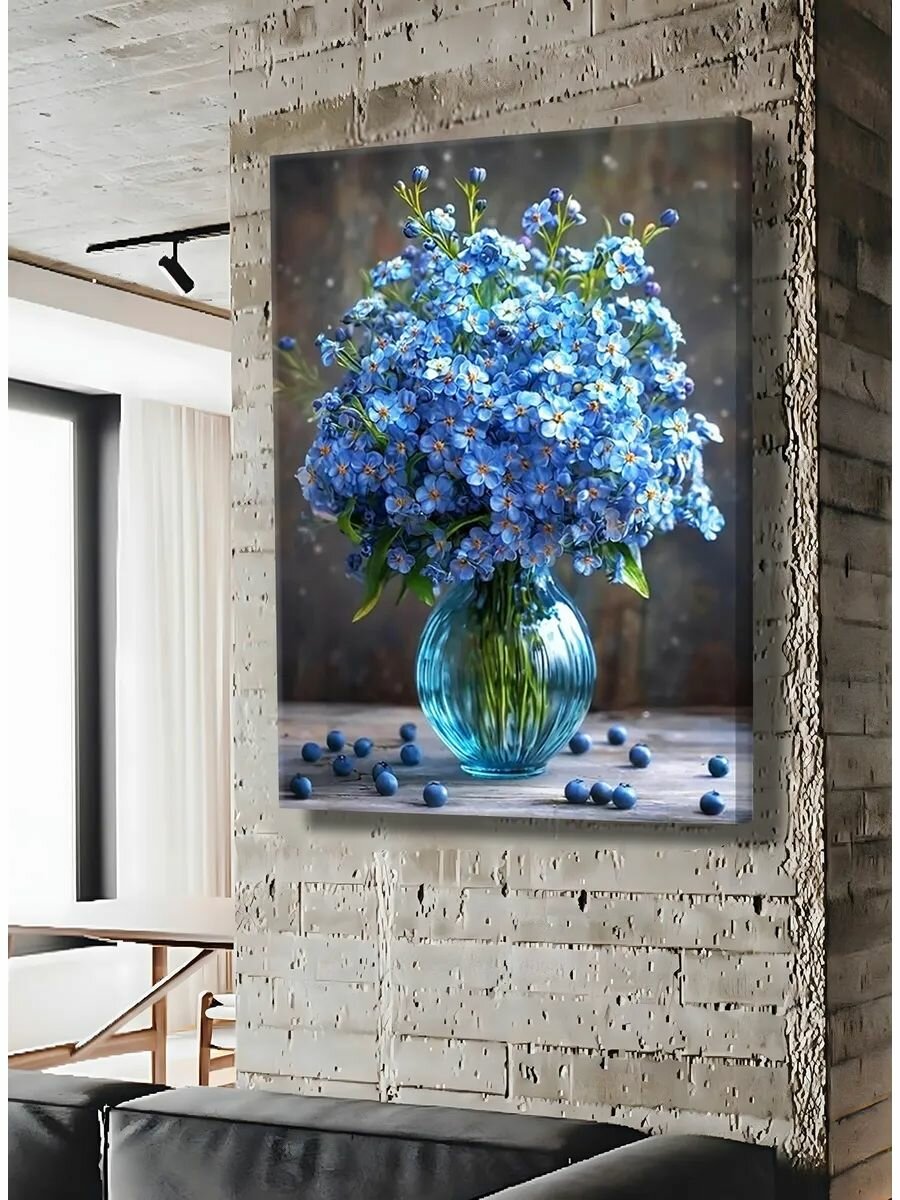 Картина "Голубой букет", модульная 50х70см 1шт.