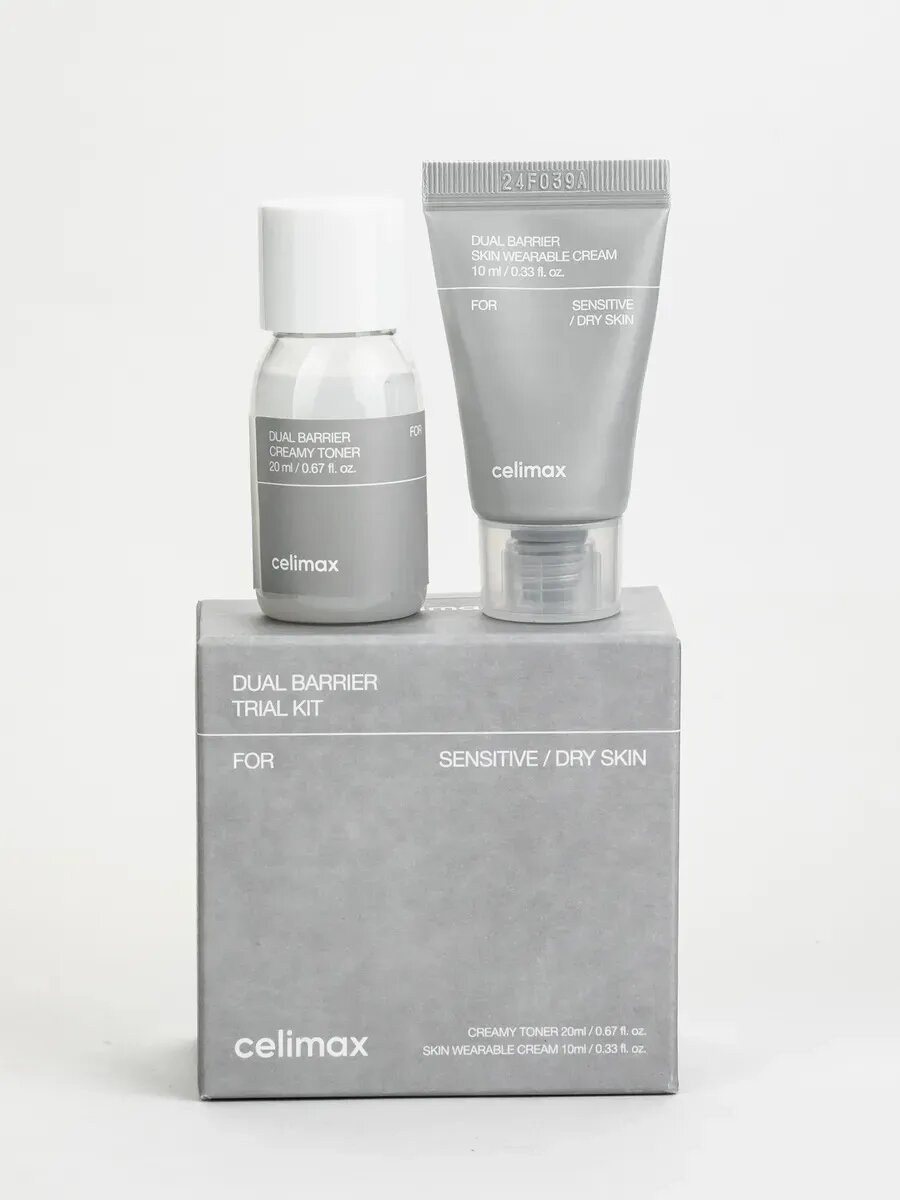 Celimax Набор для восстановления защитного барьера лица Dual Barrier Trial (кремовый тонер 20мл + крем 10мл)