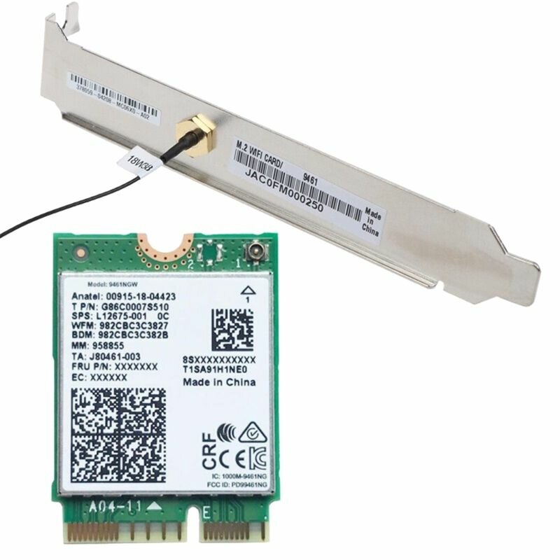 Беспроводной Адаптер AC 9461 Bluetooth 5.0 для Intel 9461NGW WiFi Card+Baffle Kit MyPads
