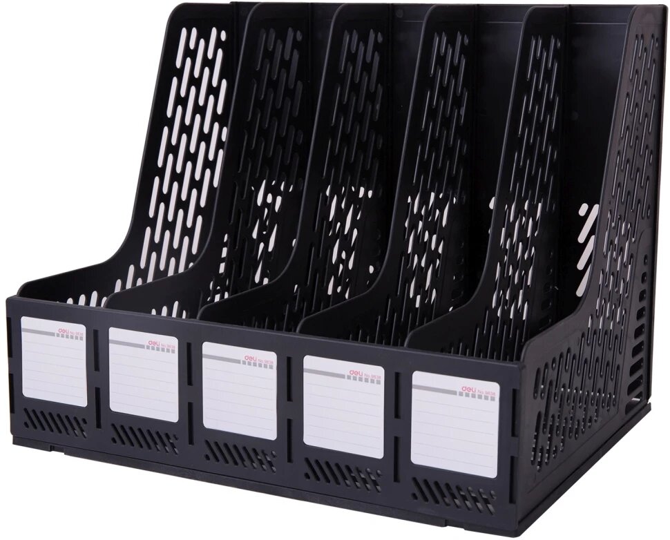 Лоток вертикальный Deli E9838black для бумаг 365x380x30мм черный