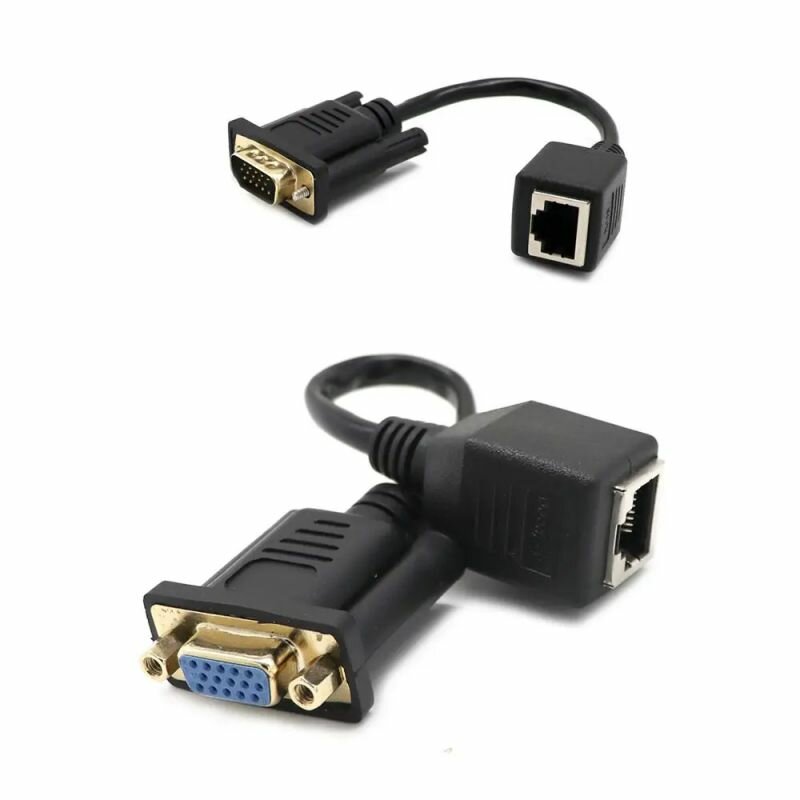 Сетевой кабель-адаптер LAN CAT5 CAT6 «папа/мама — мама» Plug and Play VGA-удлинитель VGA — порт RJ45 Ethernet