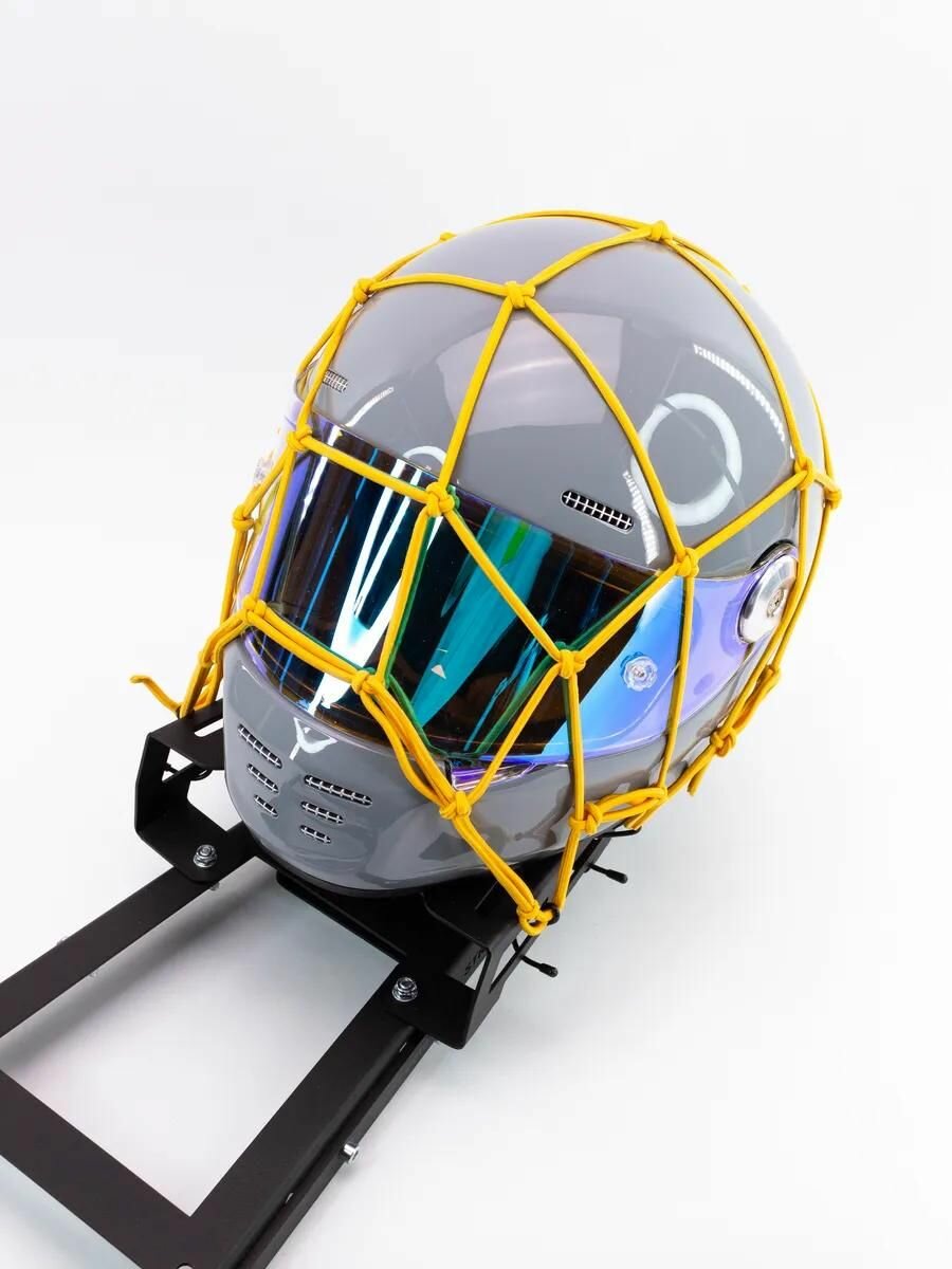 Сетка багажная 40 х 40 см желтая на мотоцикл, питбайк, эндуро.