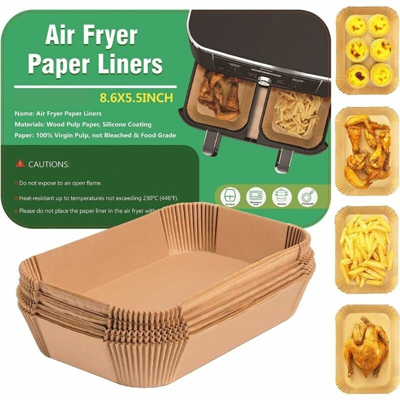 100 листов прямоугольной бумаги для фритюрницы специальная бумага-белая