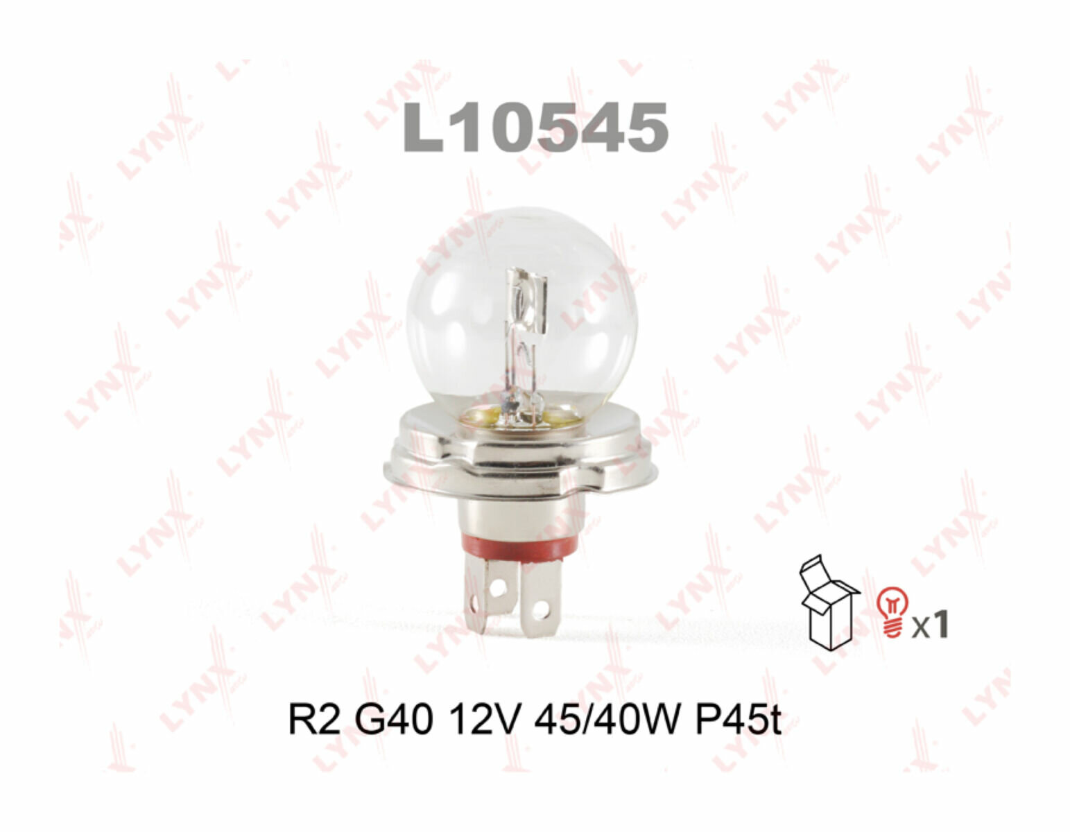L10545 R2 G40 12V 45/40W P45T-41 Лампа Lynxauto(Lynx L10545)