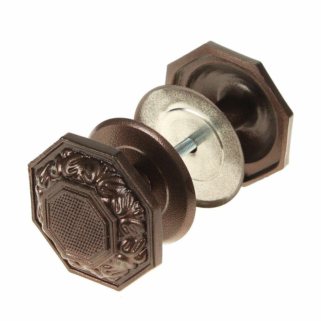 Ручка дверная Строммашина стационарная, без замка, круглая, бронза, металл